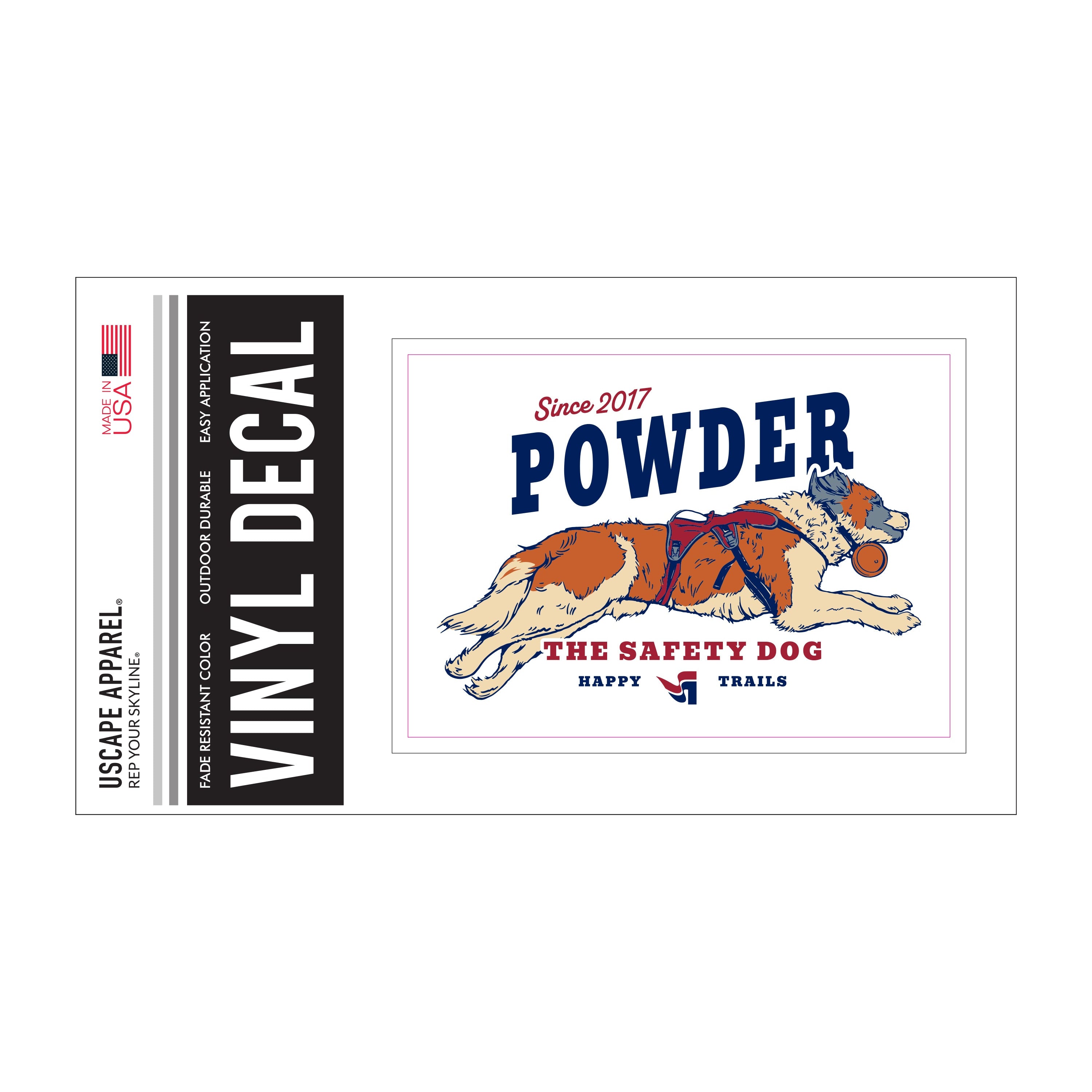 Powder The Safety Dog Vinyl Decal