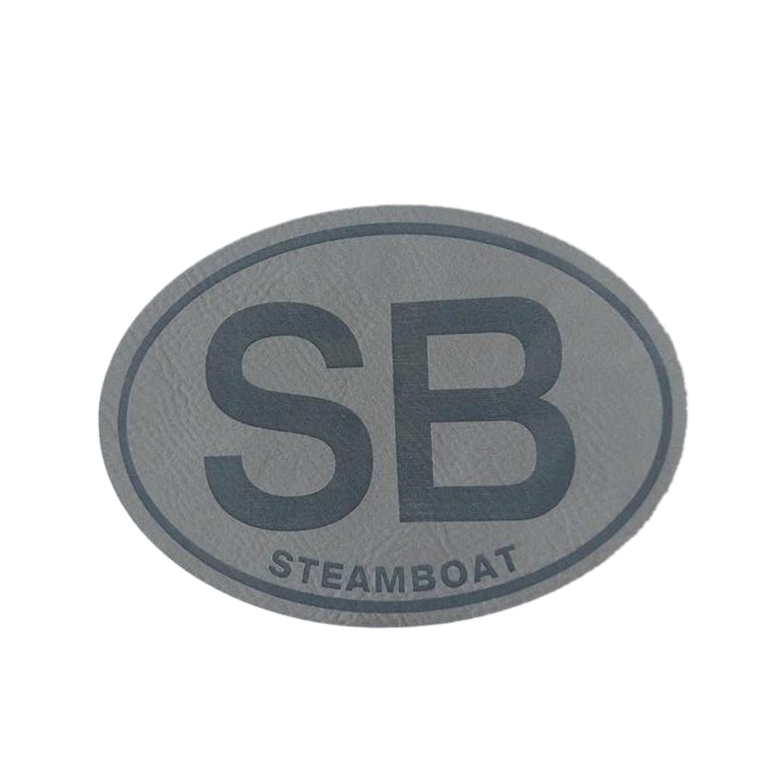 Oval Faux Leather Sticker